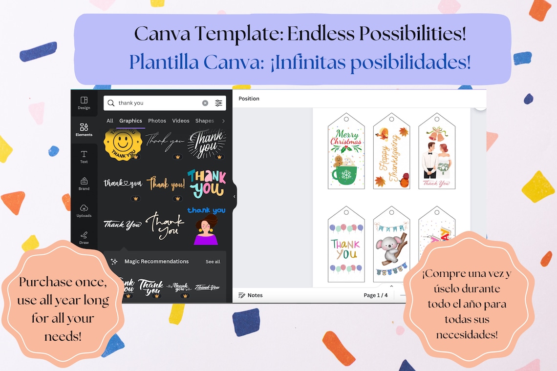 Printable Canva Tag Template Shapes for 2x4 Inch Tags Hang - Etsy