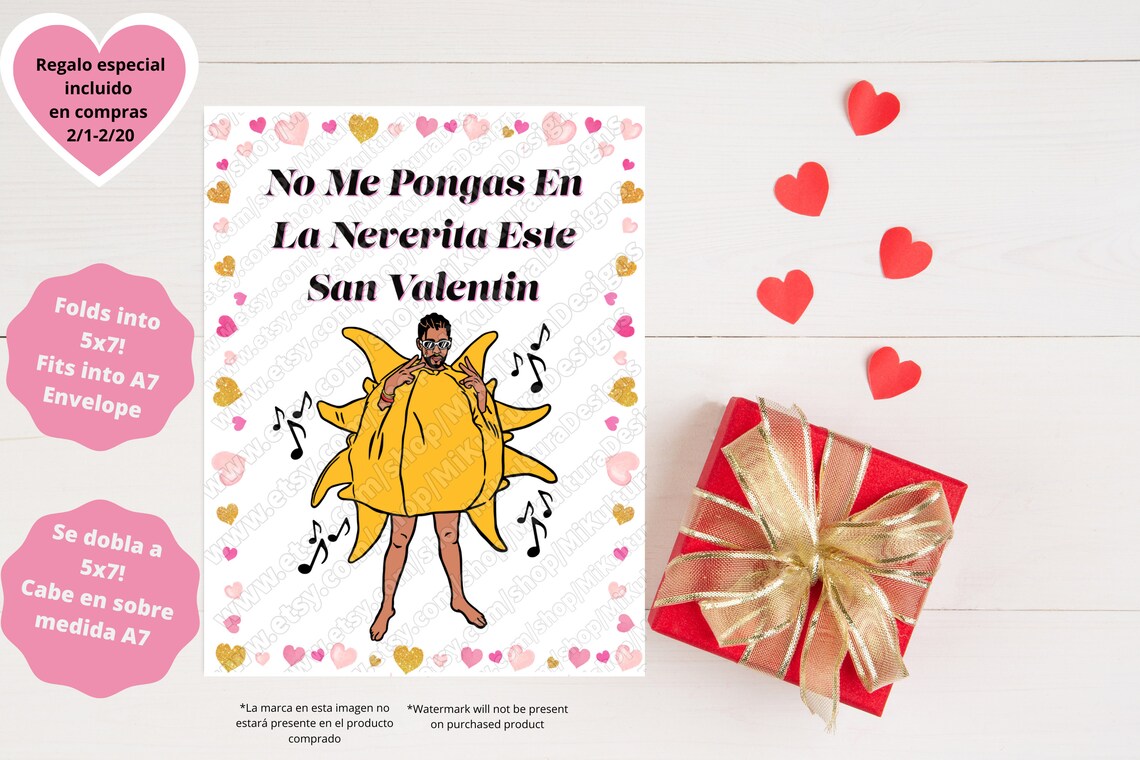 Bad Bunny Valentine Card La Neverita Tarjeta De San Valentin Tarjeta De ...