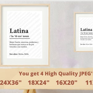 Latina Definition Wall Art - Printable Wall Art Digital Download and ...