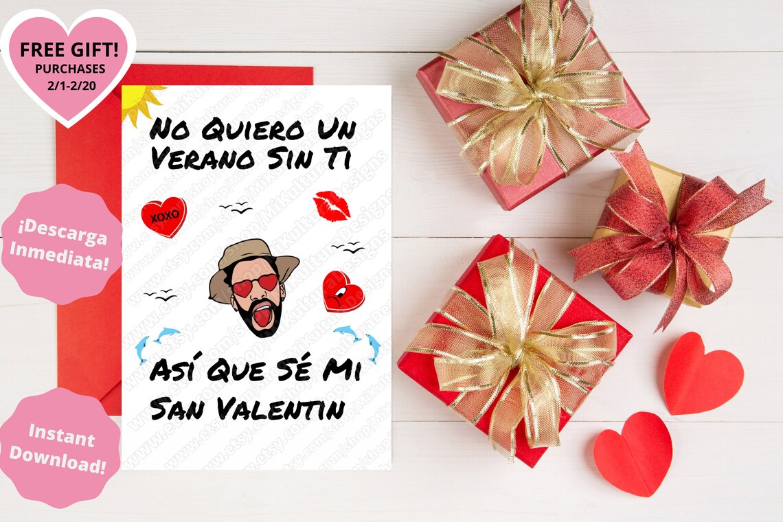 Bad Bunny Valentines Day Card - Un Verano Sin Ti Tarjeta De San ...