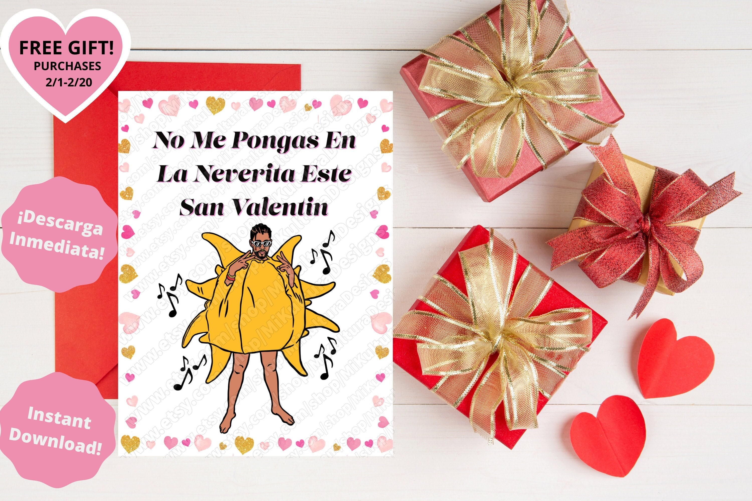 Bad Bunny Valentine Card La Neverita Tarjeta De San Valentin Tarjeta De ...