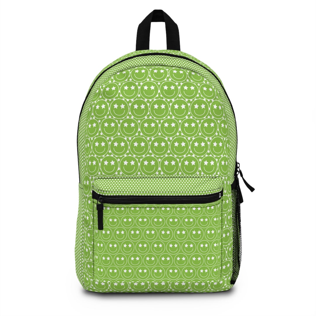 Lime Green Smiley Face Backpack - Etsy