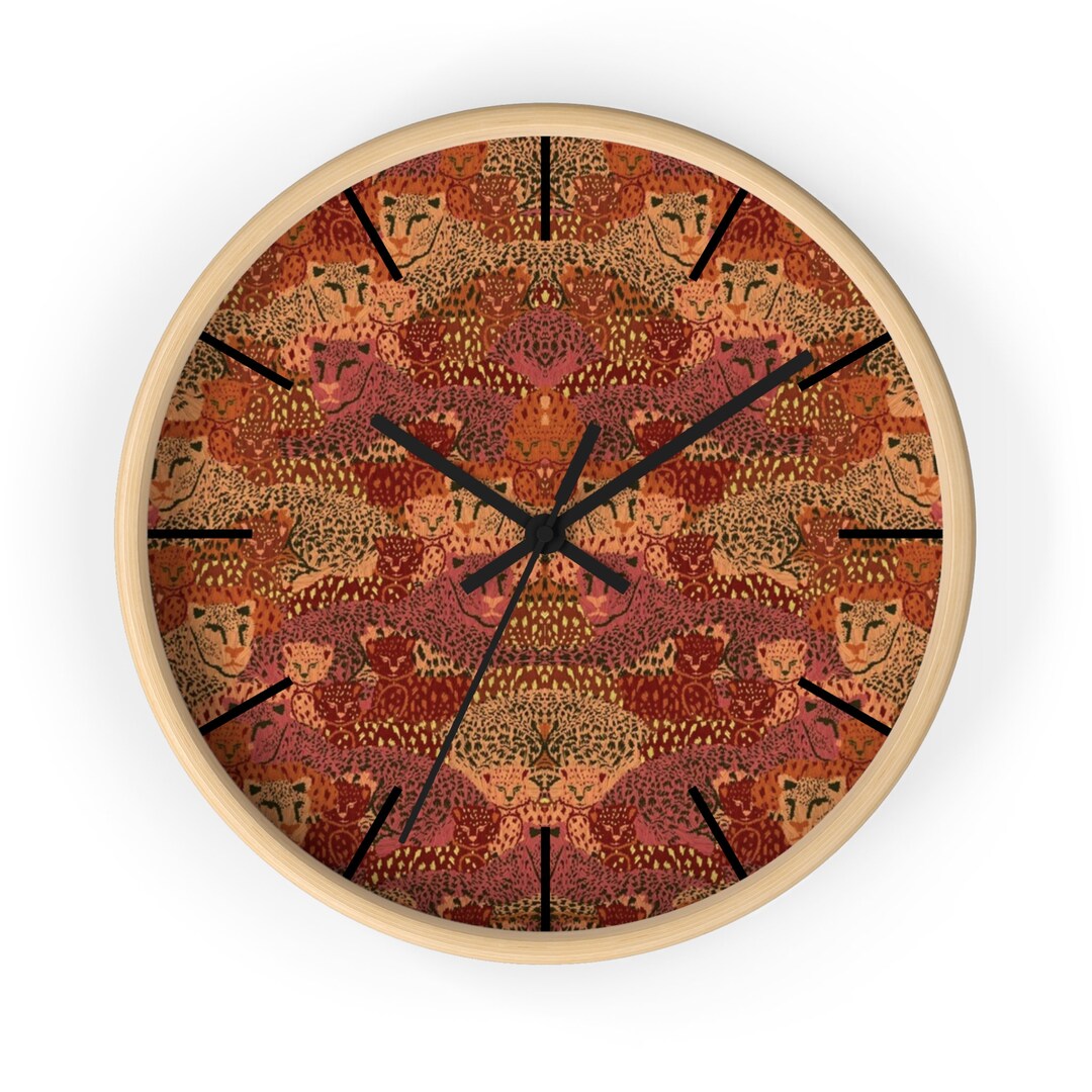 Cheetah Wooden Wall Clock - Etsy
