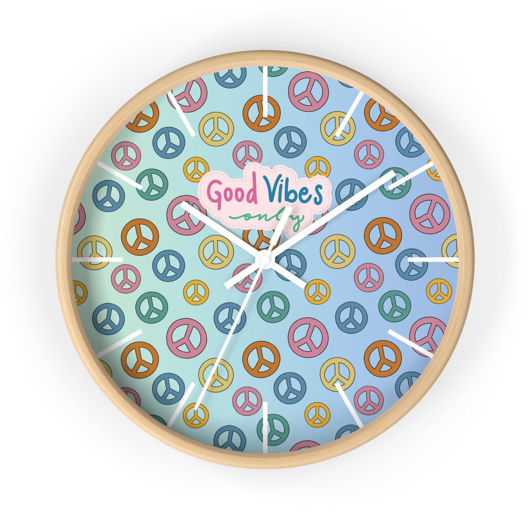 Good Vibes Wooden Wall Clock - Etsy