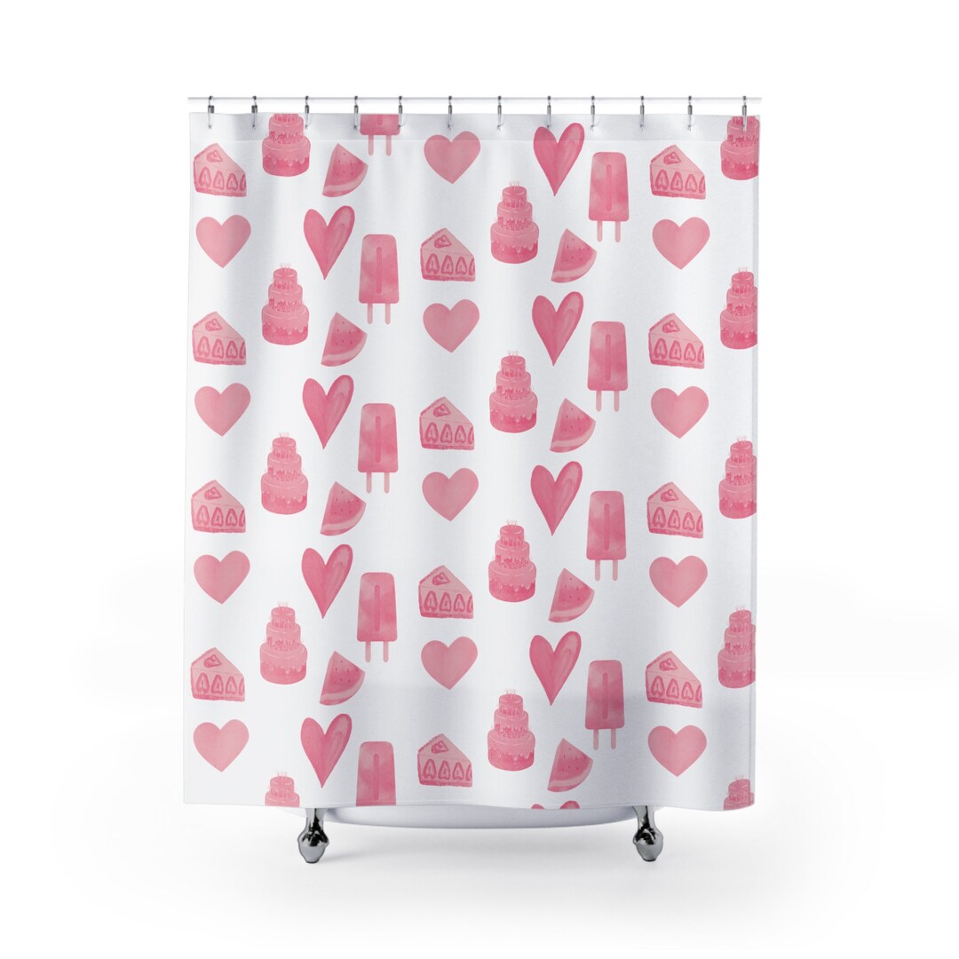 Love Aesthetic Stickers Pattern Shower Curtain - Etsy
