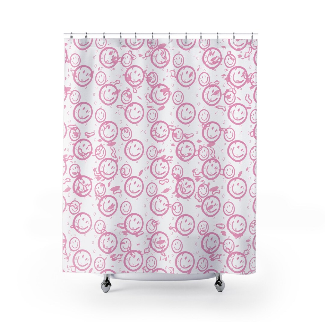 Pastel Smileys Shower Curtain - Etsy