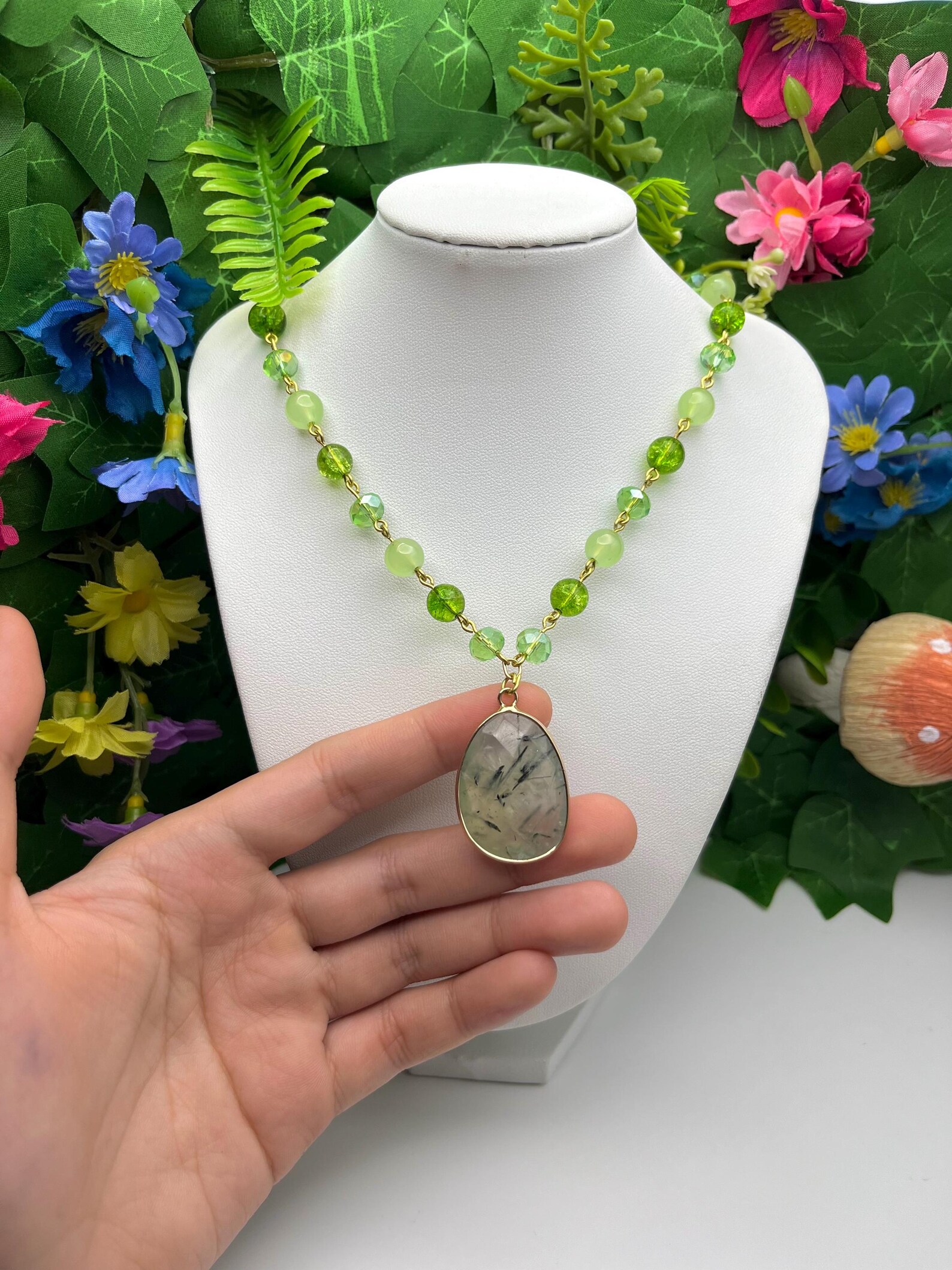 Forest Necklace, Crystal Jewelry, Cottagecore, Jewelry, Necklace ...