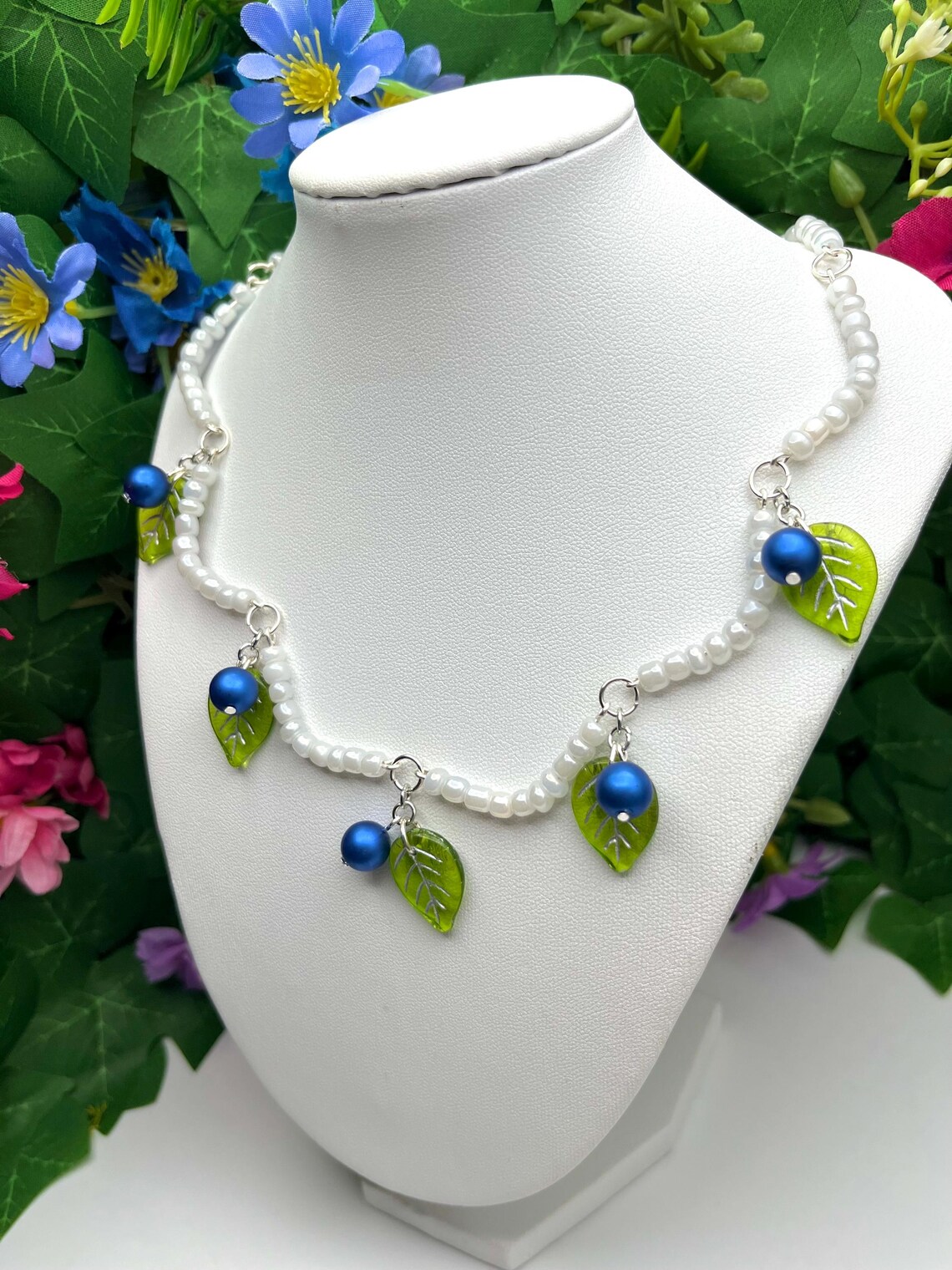 Dainty Blueberry Necklace, Fairy Core, Everyday Necklace, Cluster ...