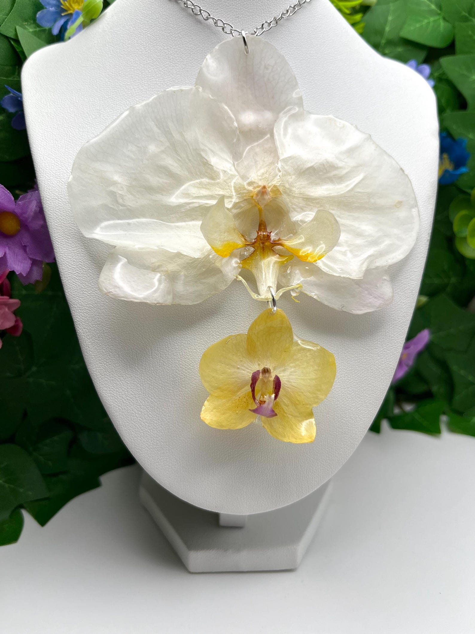 Orchid Necklace, Real Flower Resin Necklace, Preserved in Resin ...