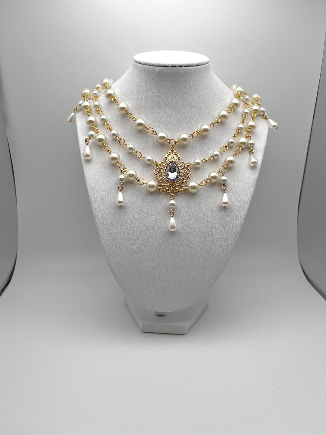 Pearl Necklace, Y2k, Pixie, Fairycore, Layered Pearl Necklace ...