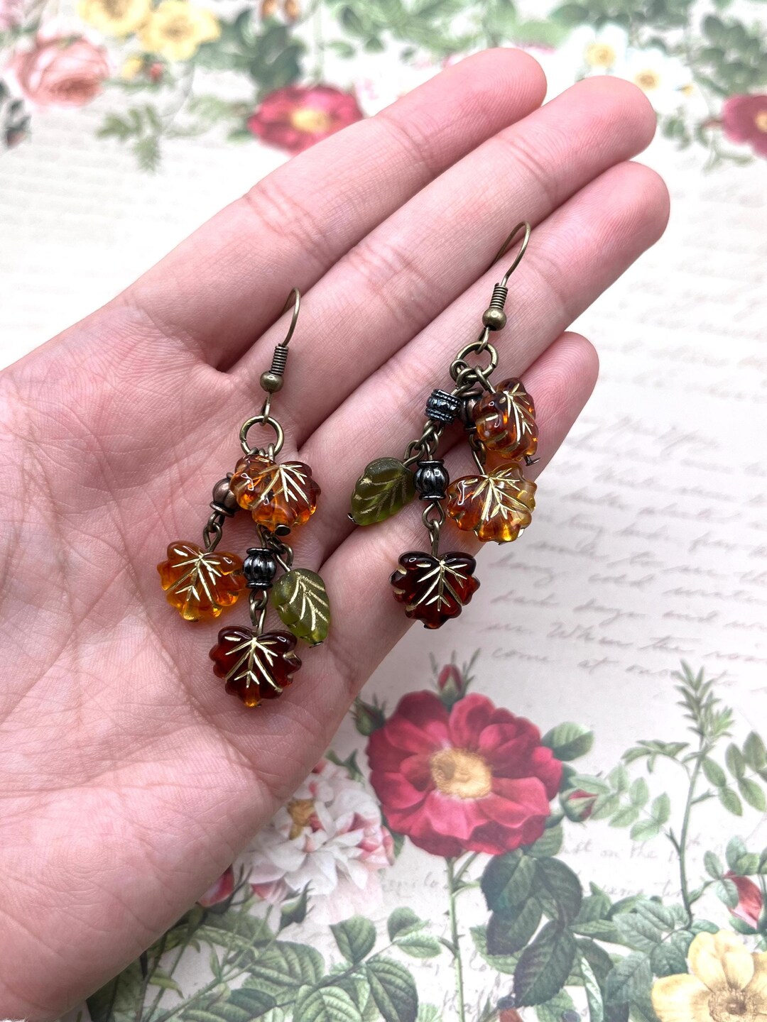 Autumn Earrings, Maple Leaf Earrings, Fall Leaf Earrings, Dangle ...