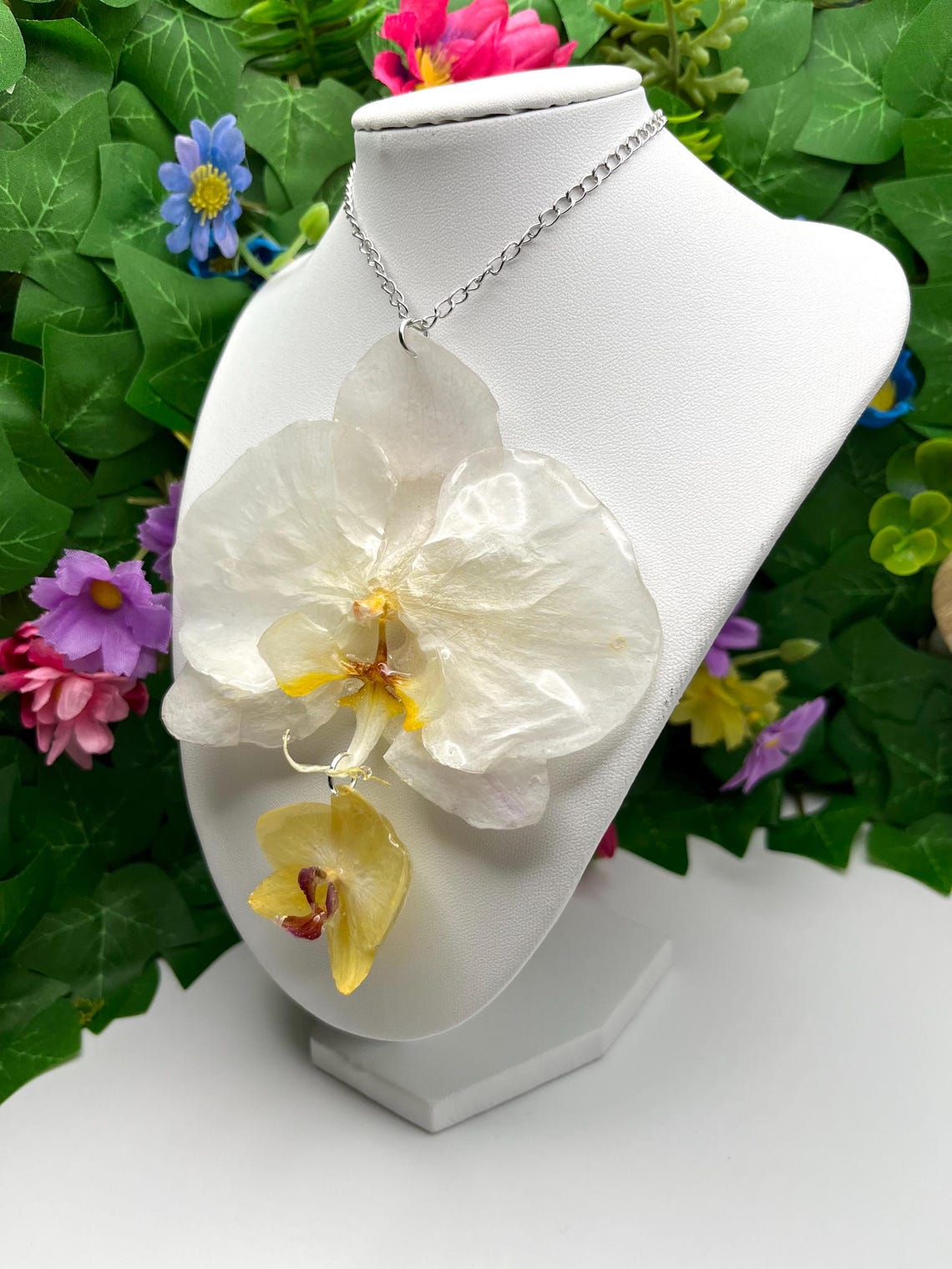 Orchid Necklace, Real Flower Resin Necklace, Preserved in Resin ...