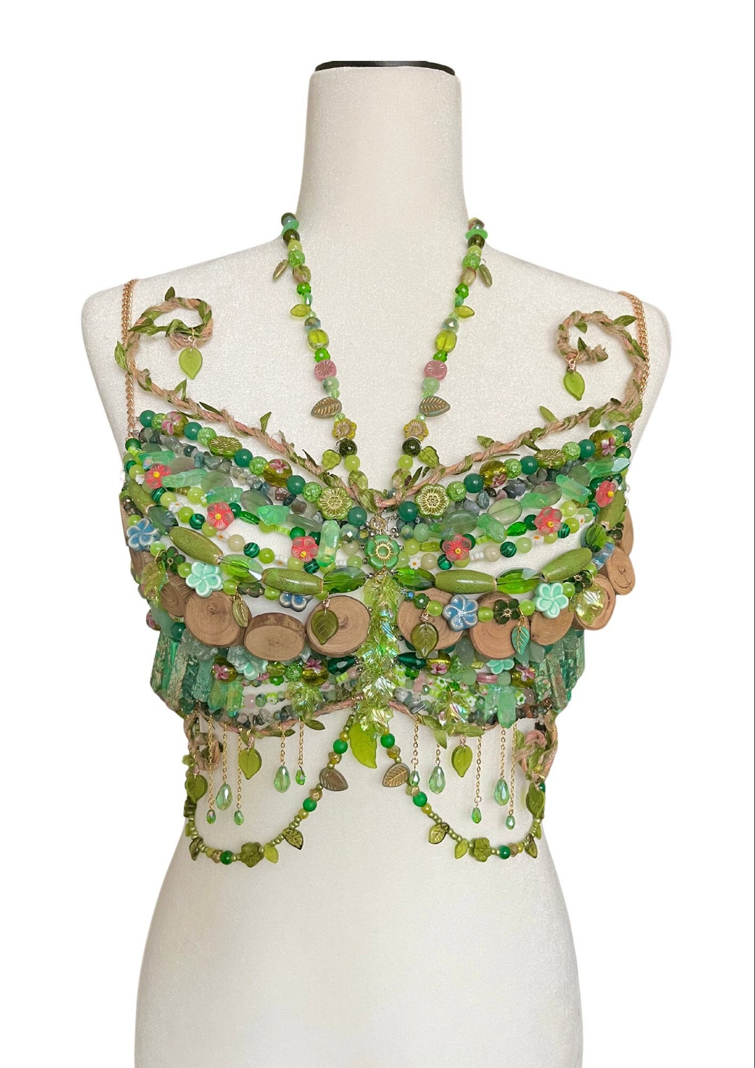 Butterfly Beaded Bralette, Body Jewelry, Beaded Top, Fairycore ...