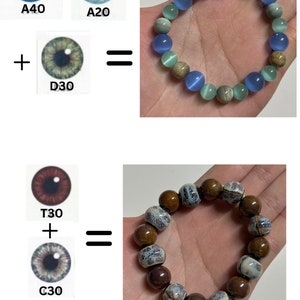 Eye Colour Bracelets, 2 Pieces Matching Bracelets, Couple Bracelets or ...