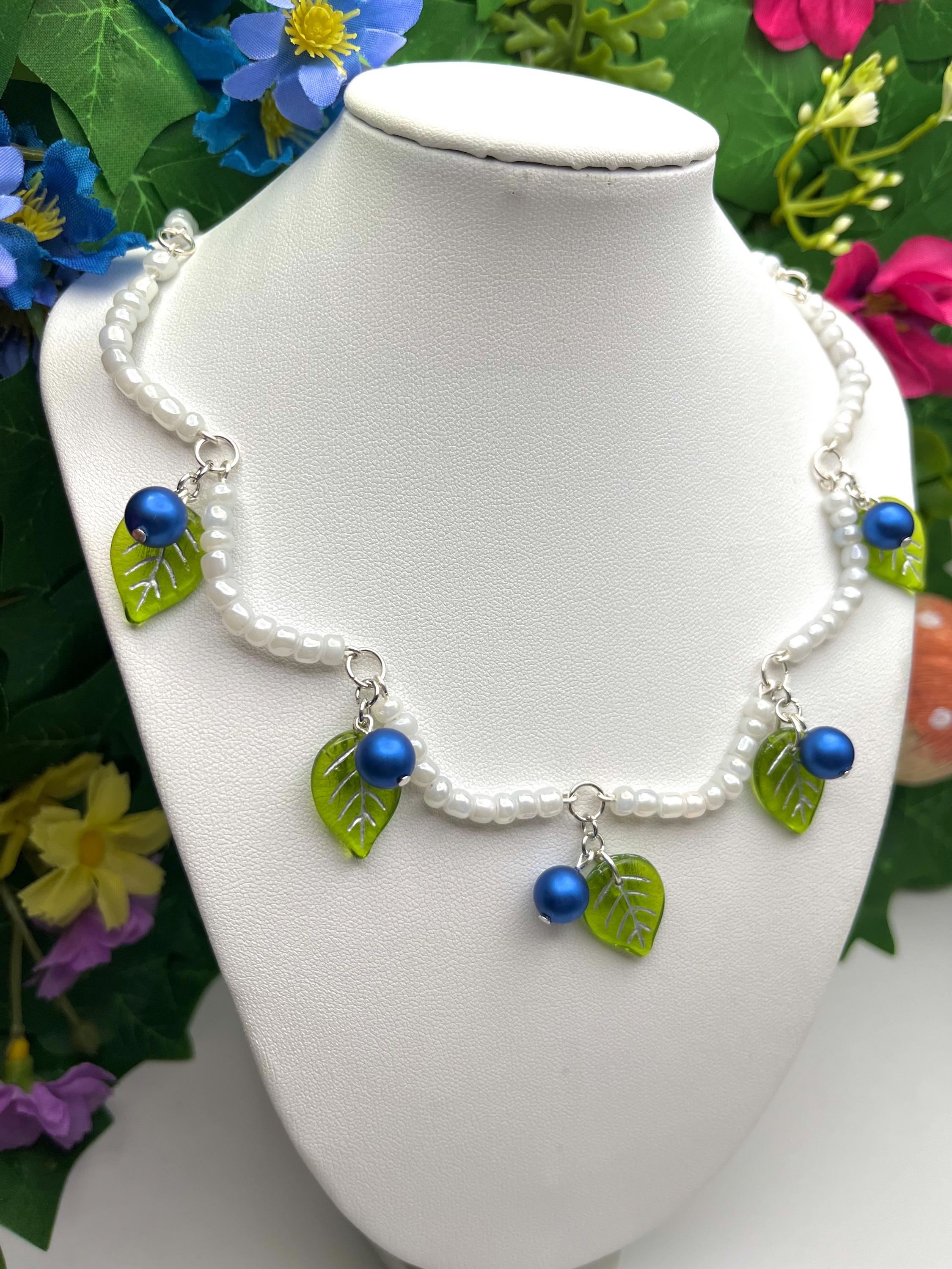Dainty Blueberry Necklace, Fairy Core, Everyday Necklace, Cluster ...