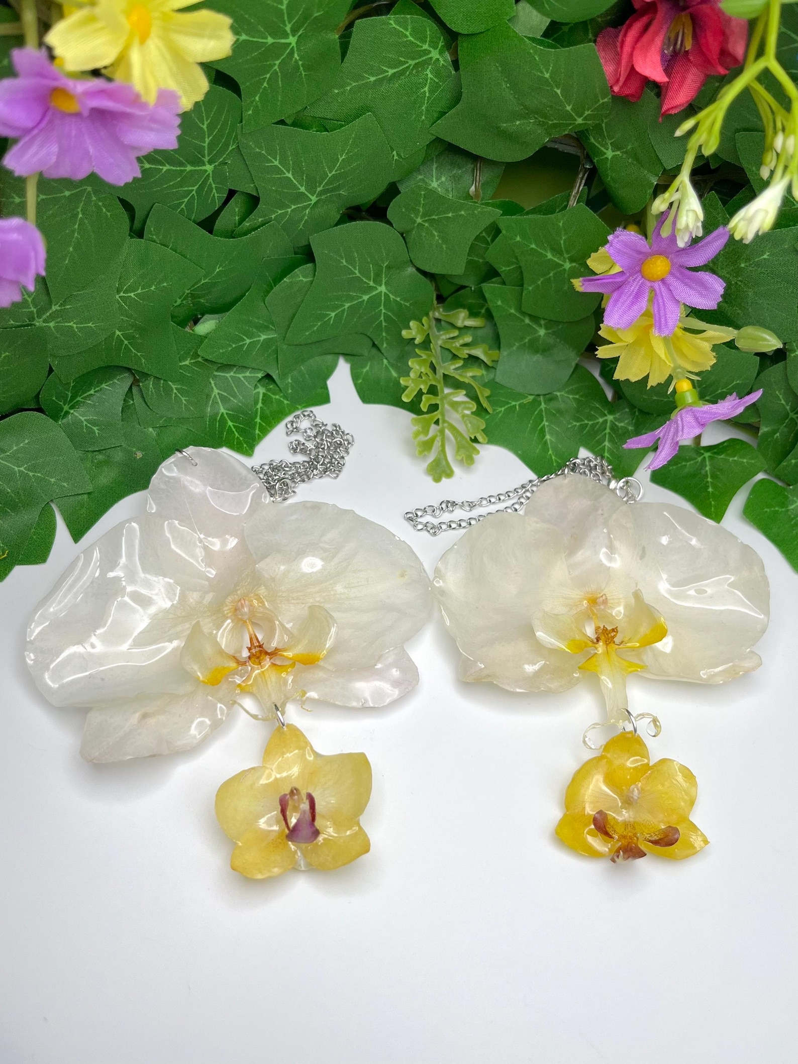 Orchid Necklace, Real Flower Resin Necklace, Preserved in Resin ...