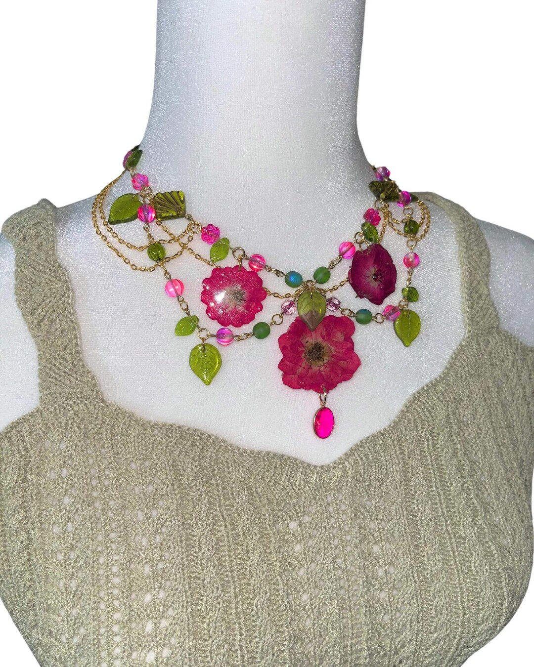 Real Flower Necklace, Flower Garden Necklace, Real Flower, Fairy Core ...