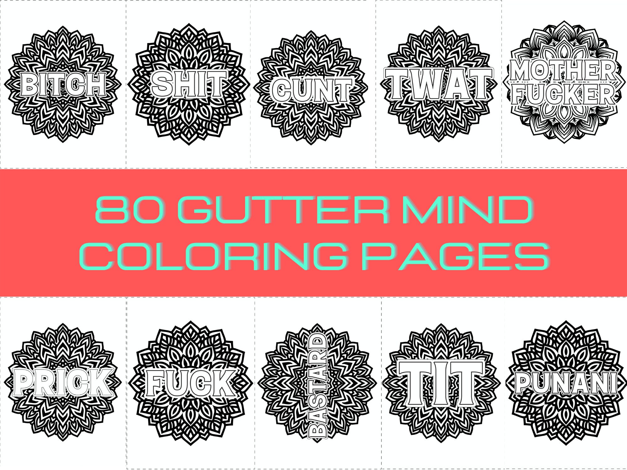 Dirty Swear Word Coloring Pages Adult Coloring Book | Etsy