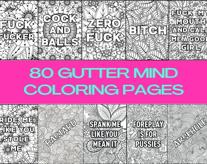 41 Dirty Funny Coloring Pages for Adults, Adult Coloring Book, Curse ...