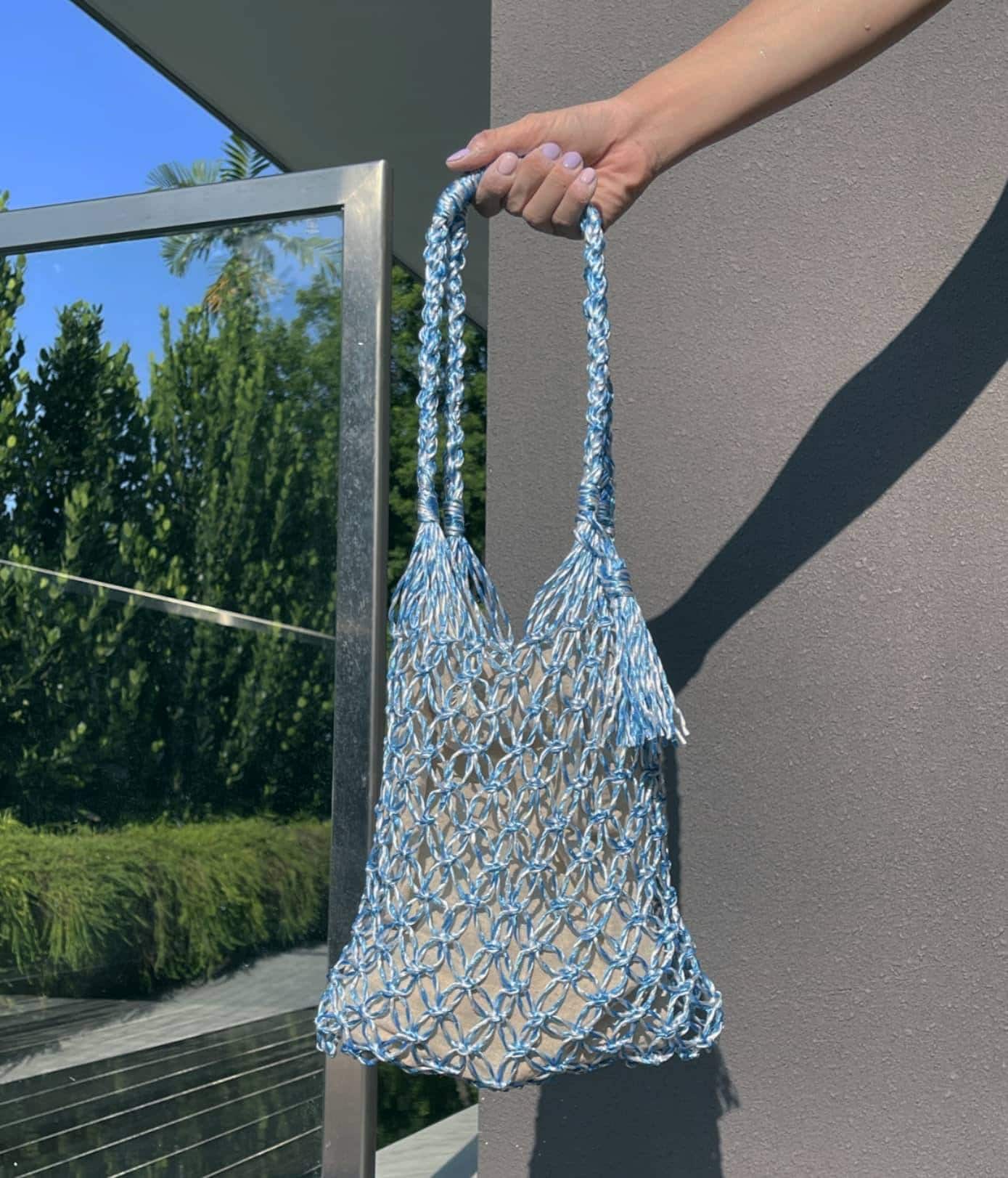 Raffy Totebag macrame Version Netted Bag W Drawstring - Etsy UK