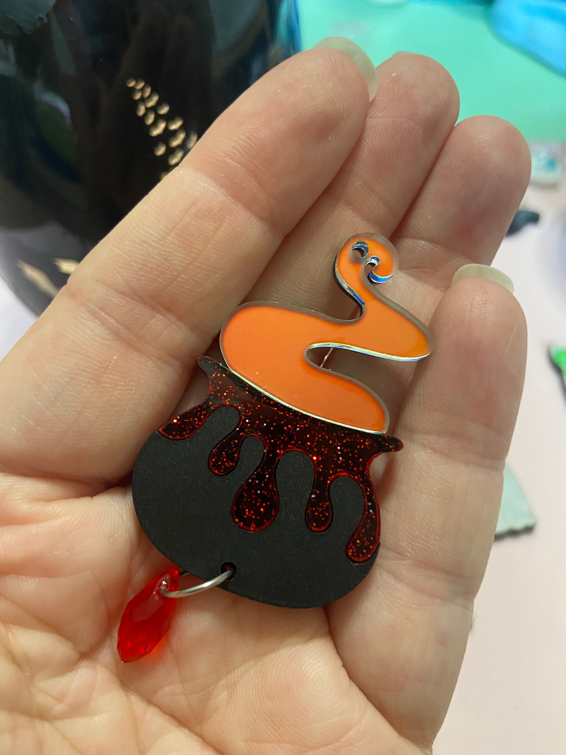 Dripping Cauldron Earrings Bloody Cauldron Gore Halloween Earrings ...