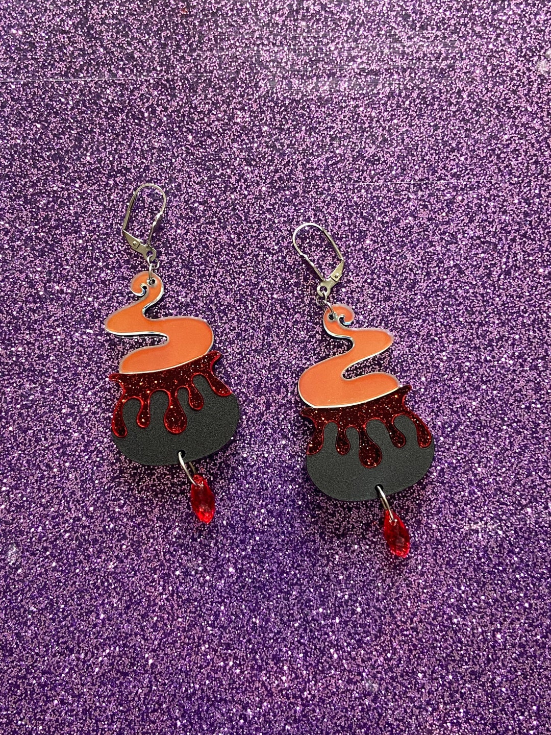 Dripping Cauldron Earrings | Bloody Cauldron Gore Halloween Earrings ...