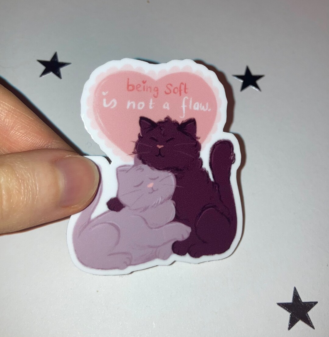 Motivational Cute Pastel Hugging Kitties Sticker Waterproof and ...