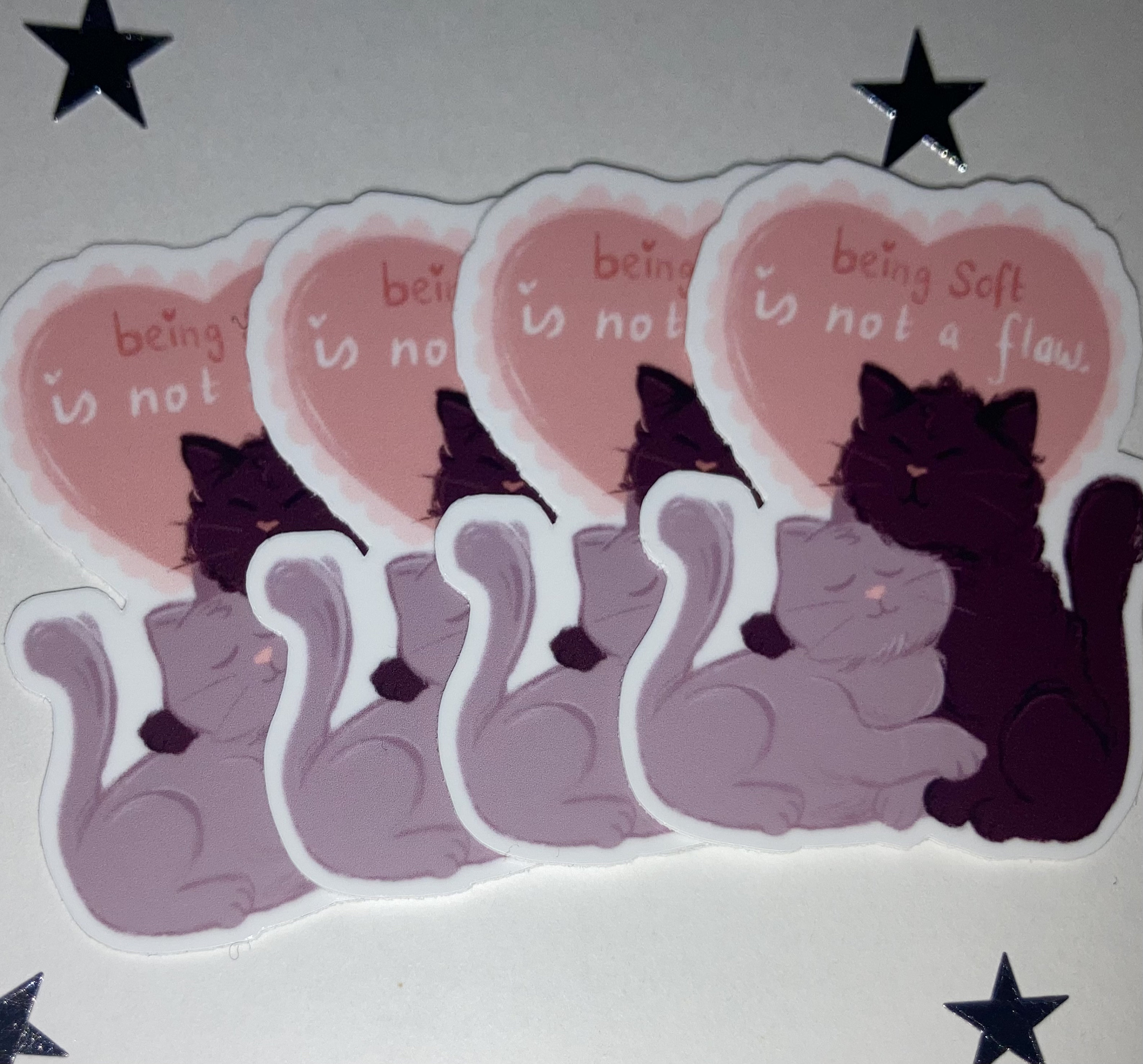 Motivational Cute Pastel Hugging Kitties Sticker - Waterproof and Decorative - Etsy