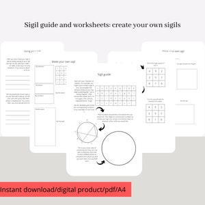 Sigil Guide and Planner, Learn How to Create Sigils, Worksheets to ...