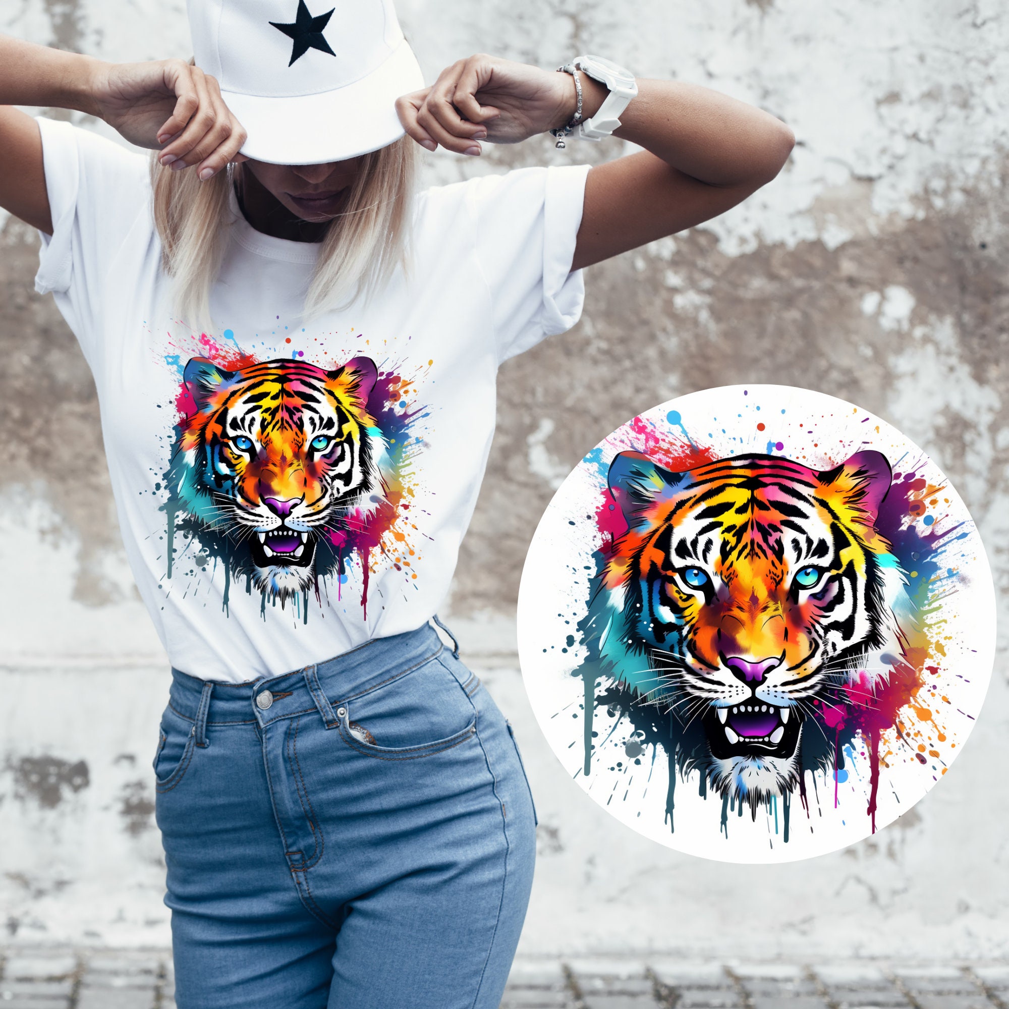 Tiger Png Sublimation Design, Watercolor Tiger, Graffiti Tiger, Tiger ...