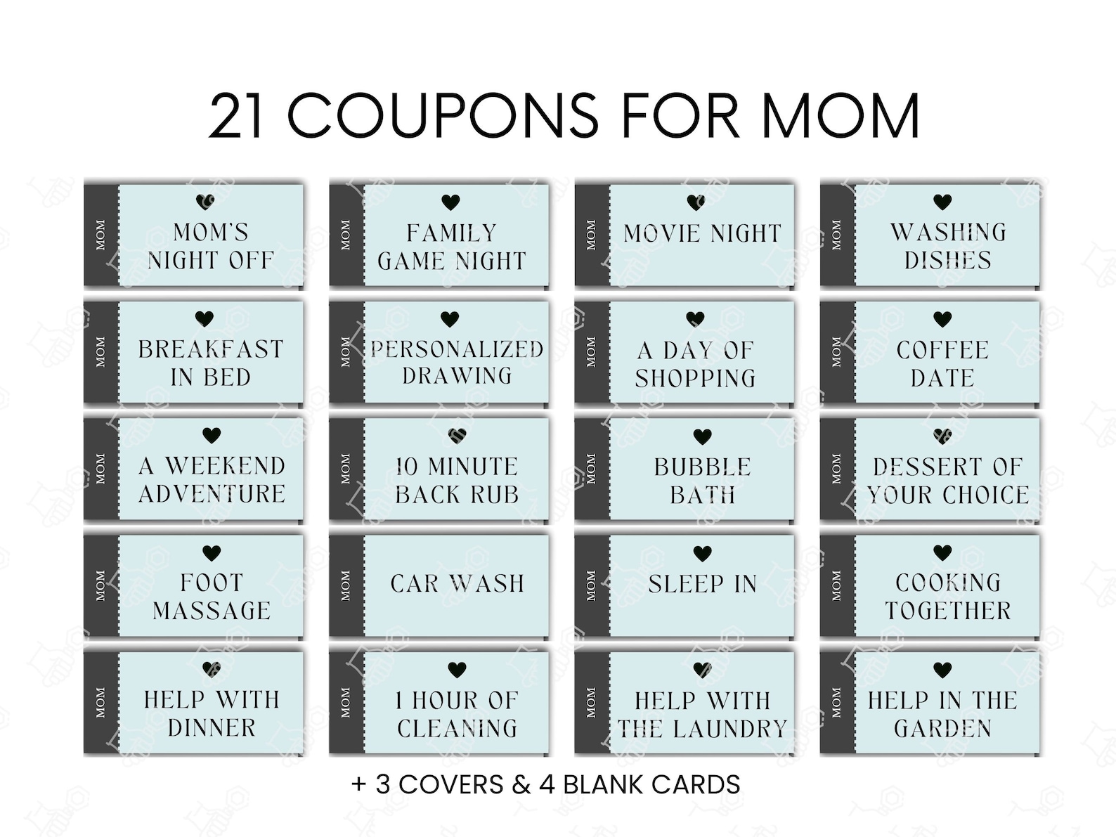 Mothers Day Coupons Printable, Mom Coupon Book, Printable Mother's Day ...