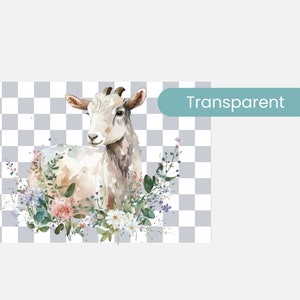 Watercolor Goat PNG Goat Clipart Barn Farmhouse Clipart - Etsy