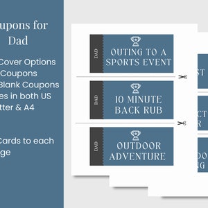 Father's Day Coupons Printable, Dad Coupon Book, Printable Father's Day ...
