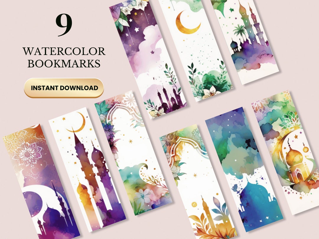 Watercolor Muslim Bookmark Set | Ramadan Bookmark | Eid Bookmark ...