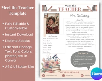 Editable Meet the Teacher Form- Canva Template - Etsy