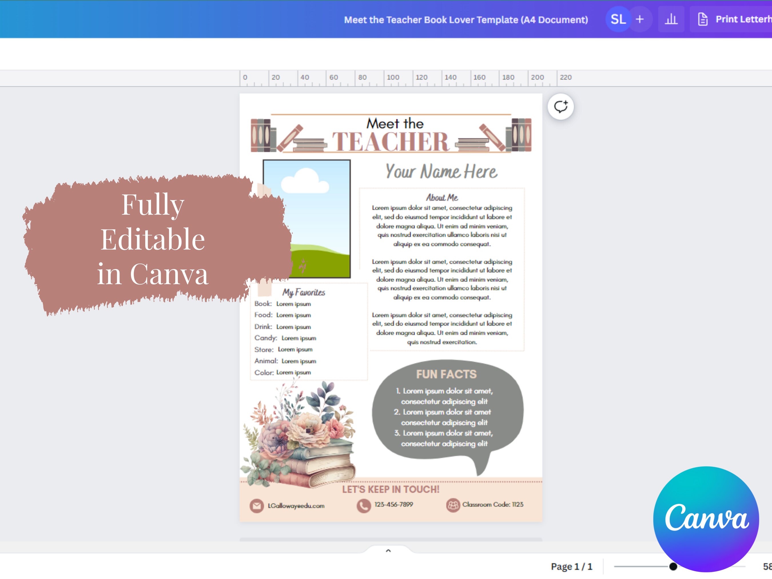 Editable Meet the Teacher Canva Template Instant Download Customizable ...