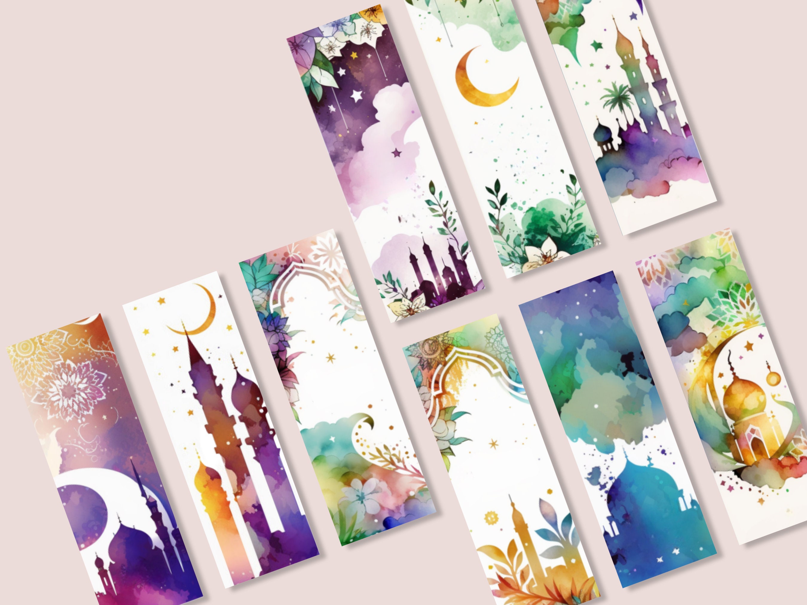 Watercolor Muslim Bookmark Set | Ramadan Bookmark | Eid Bookmark ...