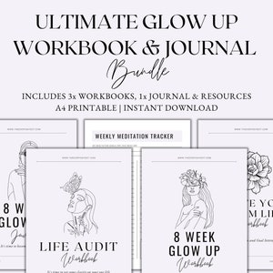 Ultimate Glow up Workbook Bundle, Glow up Journal Prompts, Goal Setting Workbook, Life Audit ...