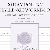 101 Poetry Writing Prompts Printable Cards + List - Etsy