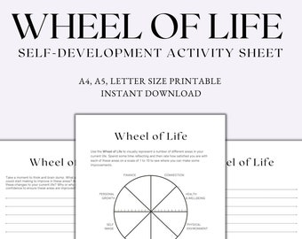 Life Balance Wheel Template Life Balance Wheel Workbook Wheel of Life ...