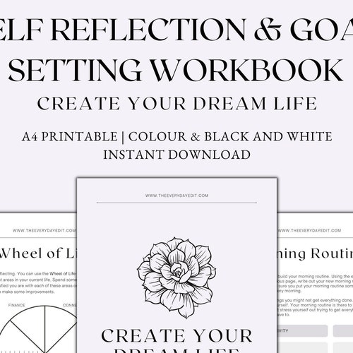 Self-reflection & Goal Setting Workbook 2022 Goal Setting - Etsy