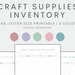 Craft Supplies Inventory Printable, Inventory Tracker, Inventory Chart ...