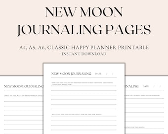 New Moon Journal Printable - Etsy