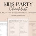 Kids Birthday Party Checklist Printable, Kids Party Planner Printable ...