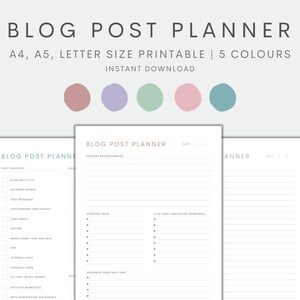 Blog Post Planner Printable, Blog Planner, Blog Post Checklist ...