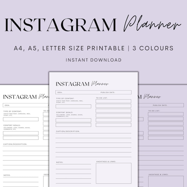 Instagram Planner - Etsy