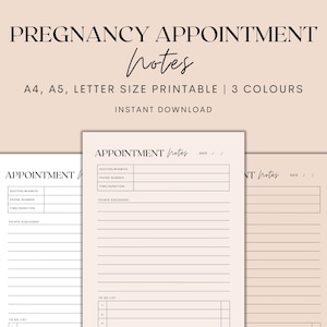 Pregnancy Appointment Notes Printable, Doctor Appointment Notes ...