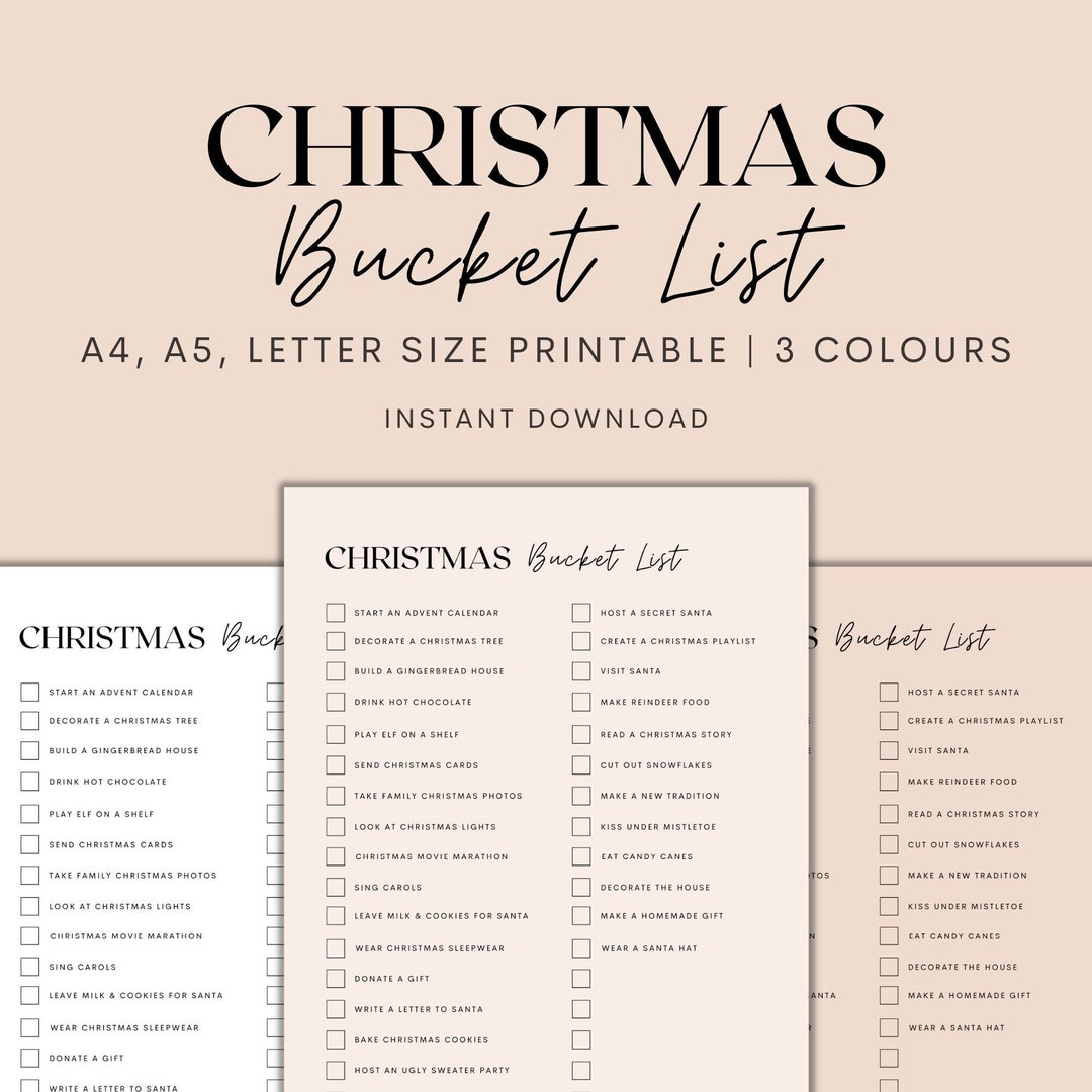 Christmas Bucket List Printable, Christmas Planner Printable, Christmas ...
