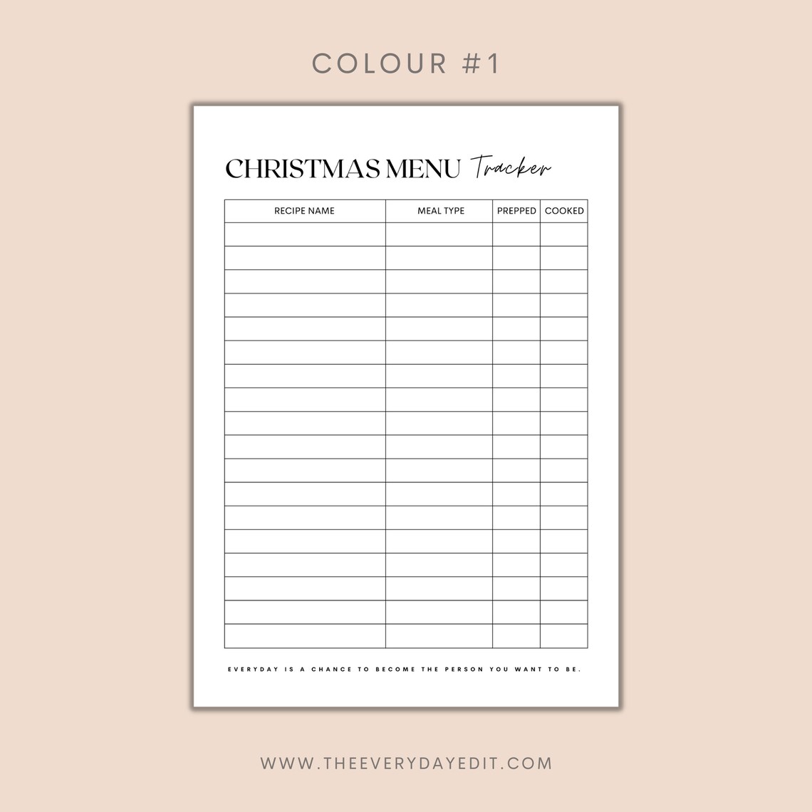 Christmas Menu Tracker Printable, Christmas Planner Printable, Holiday ...