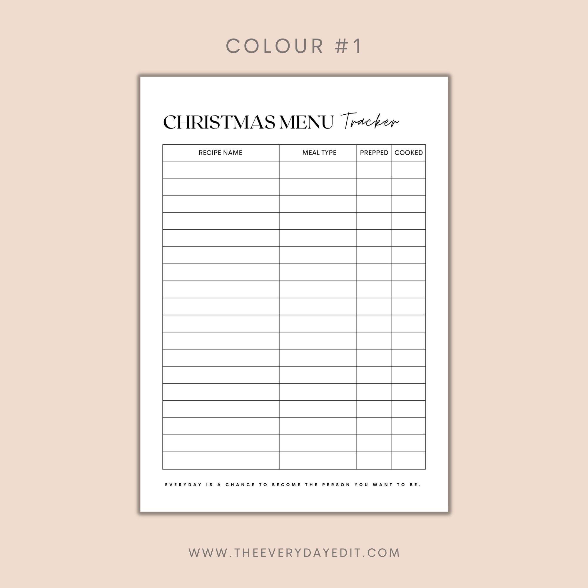 Christmas Menu Tracker Printable, Christmas Planner Printable, Holiday ...